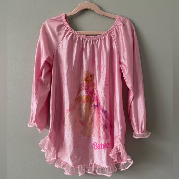 Barbie | Pajamas | Rare Vintage Barbie Pink Lace Nightgown Girls Size 8 ...